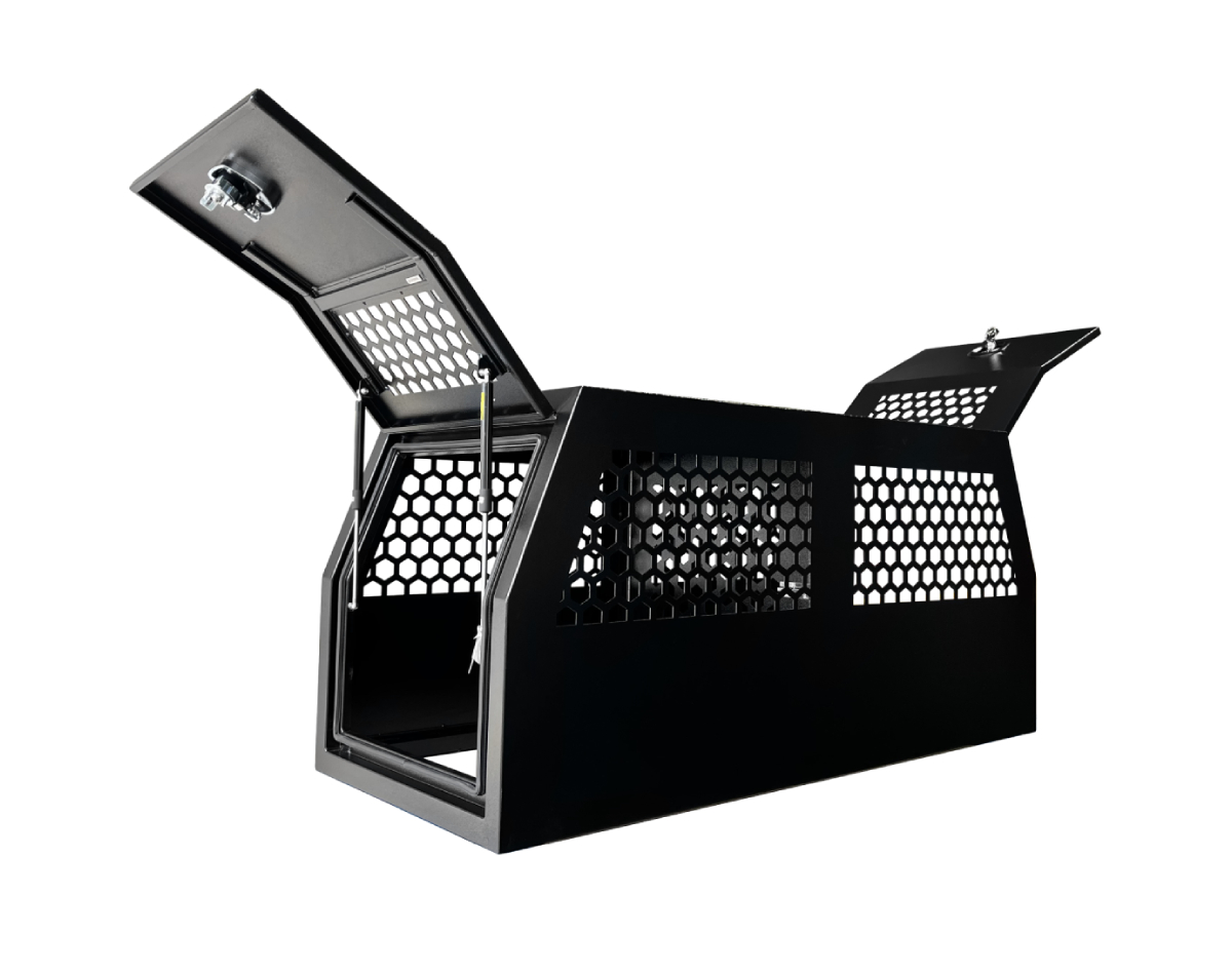 Dog Box Full Open 800mm Black • Pallet Racking Place