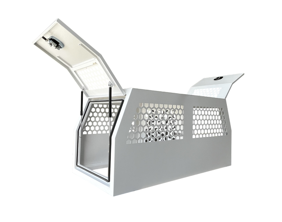 Dog Box Full Open 800mm White • Pallet Racking Place