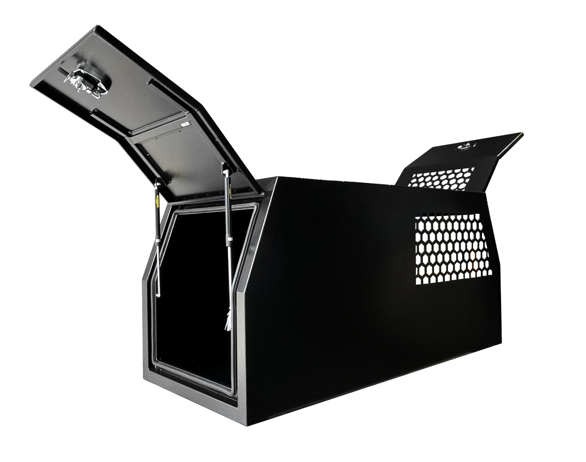Dog Box Half Open 800mm Black • Pallet Racking Place